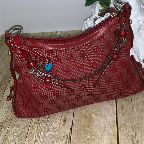 Dooney & Bourke | Bags | Dooney And Bourke Red Canvas Shoulder Handbag ...